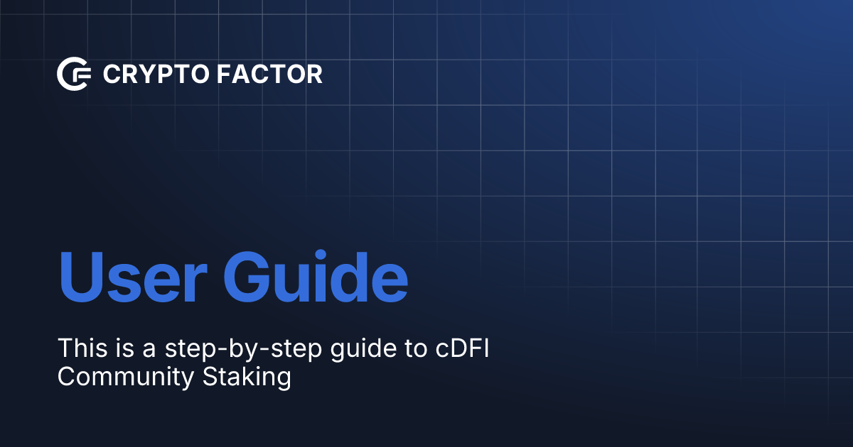 User Guide | CRYPTO FACTOR